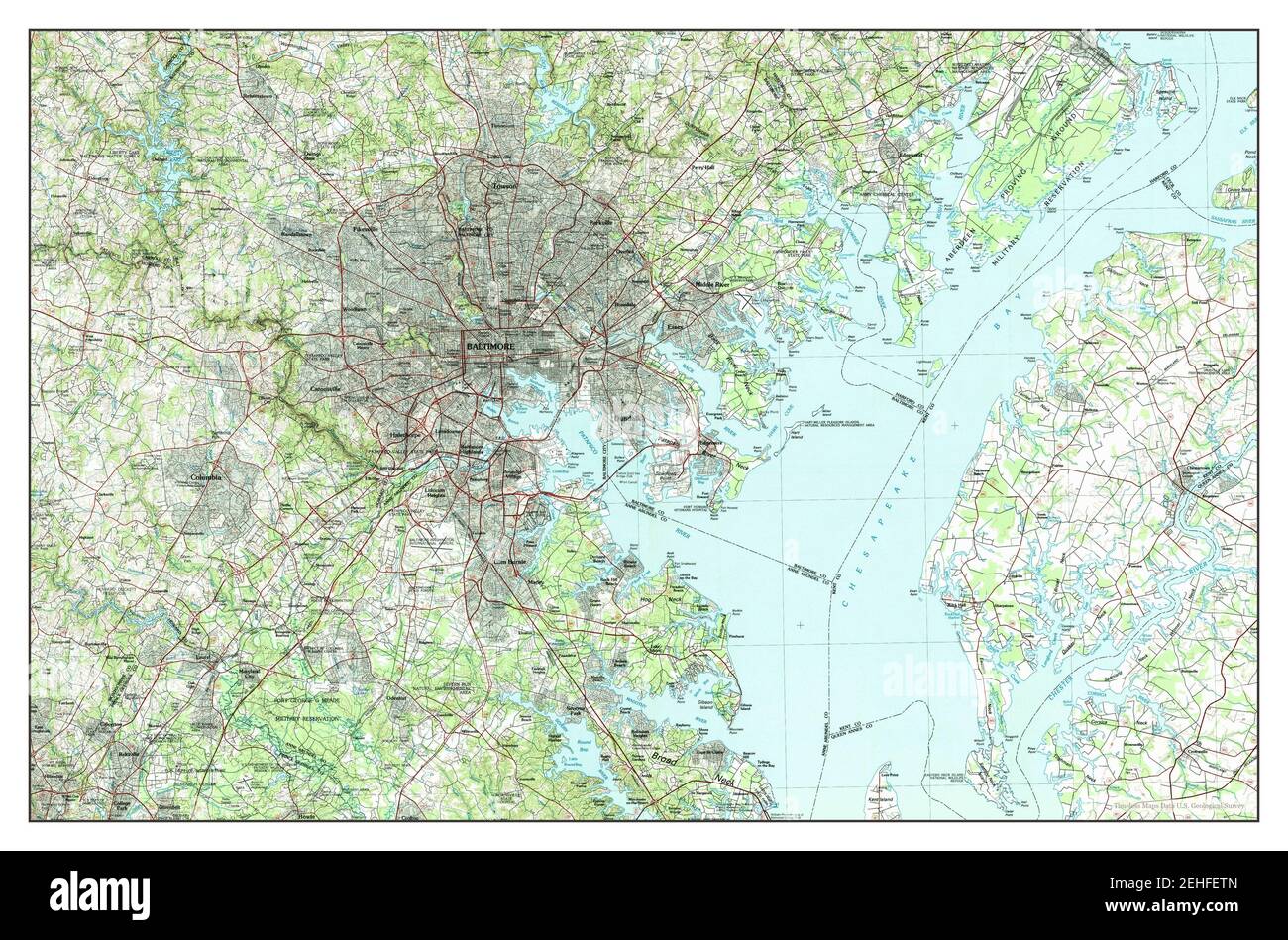 Baltimore, Maryland, map 1984, 1:100000, United States of America by ...
