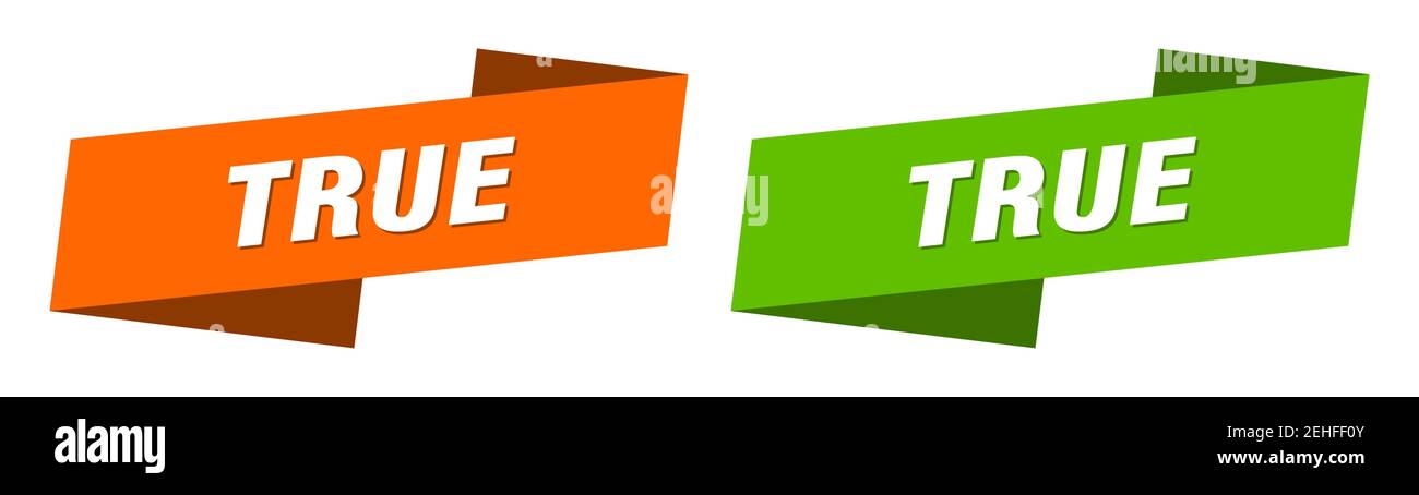 true ribbon label sign set. true banner Stock Vector Image & Art - Alamy