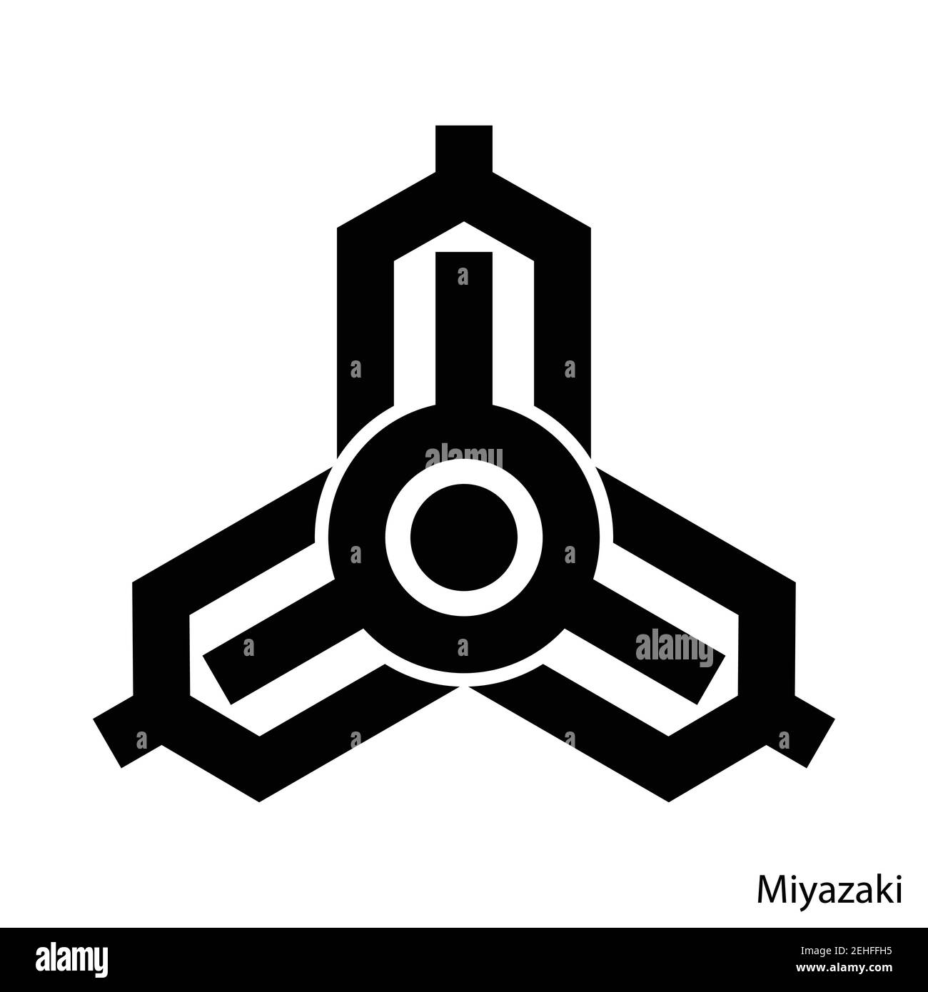 Coat of Arms of Miyazaki is a Japan prefecture. Vector heraldic emblem ...