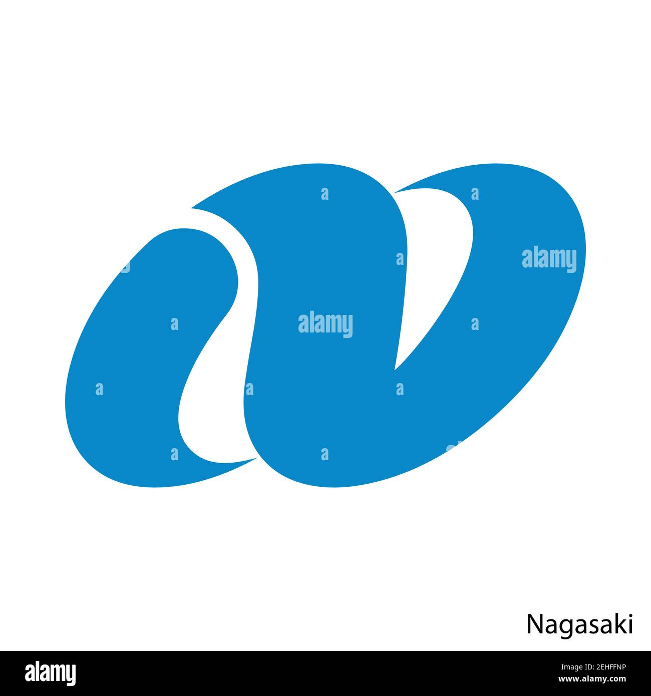 Coat of Arms of Nagasaki is a Japan prefecture. Vector heraldic emblem ...
