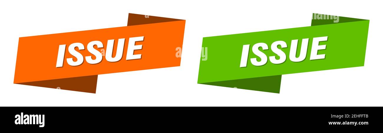 issue ribbon label sign set. issue banner Stock Vector Image & Art - Alamy