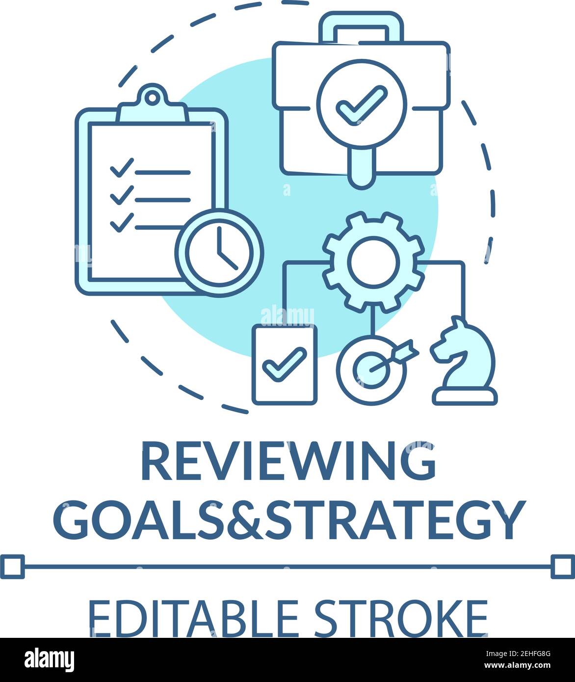 Reviewing goals and strategy concept icon Stock Vector Image & Art - Alamy