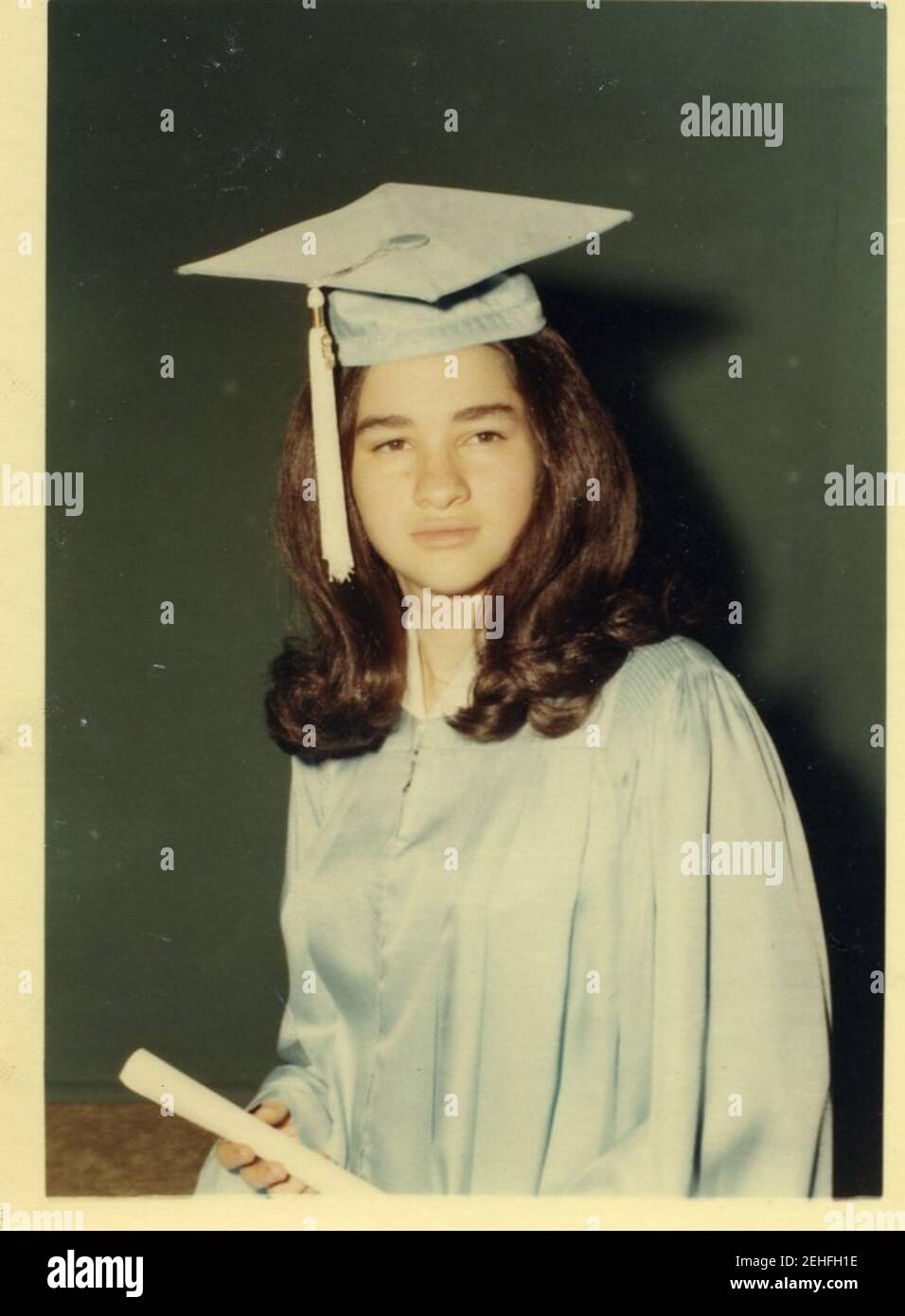 Judge Sonia Sotomayor in a cap and gown for her eighth grade graduation ...