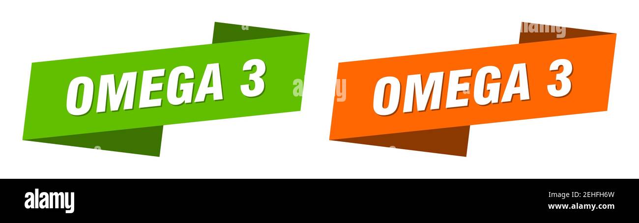 omega 3 ribbon label sign set. omega 3 banner Stock Vector Image & Art ...