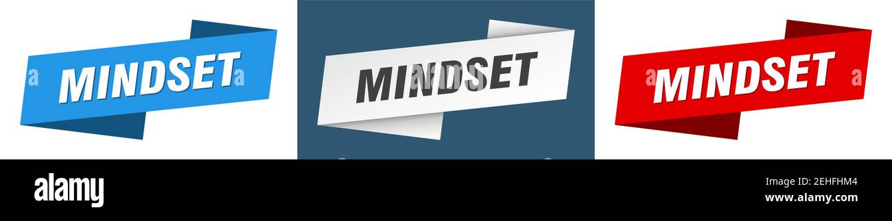 mindset ribbon label sign set. mindset banner Stock Vector Image & Art ...