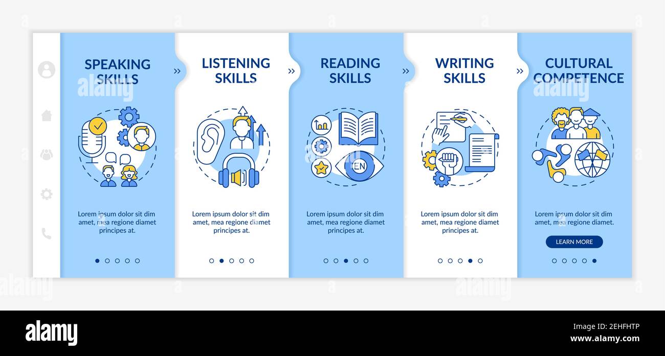 Foreign language learning competences onboarding vector template Stock Vector Image & Art - Alamy