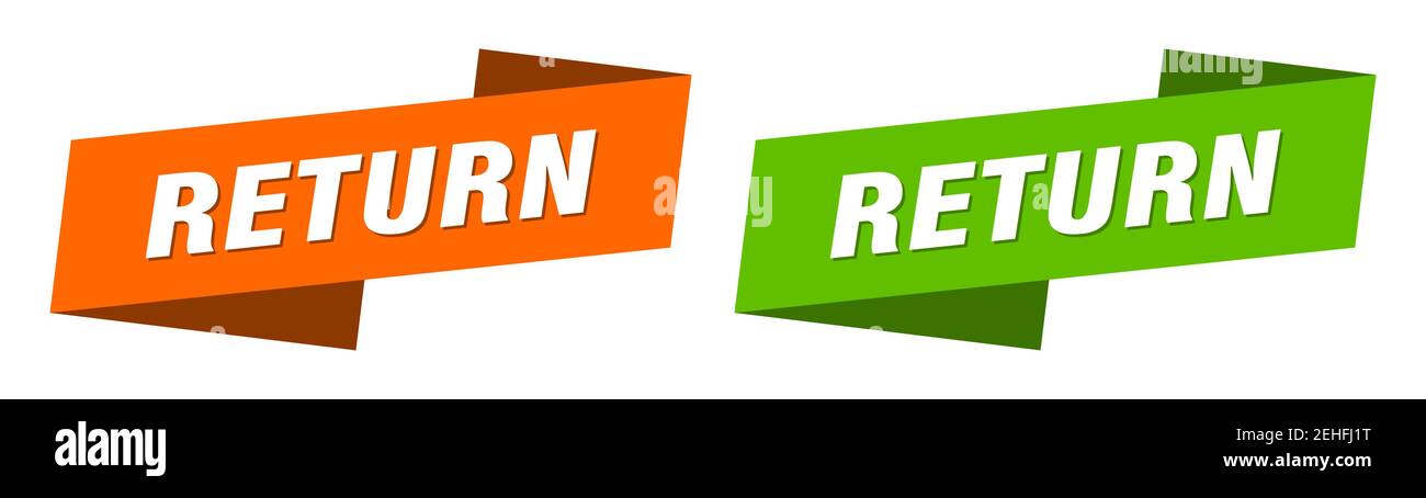return ribbon label sign set. return banner Stock Vector Image & Art ...