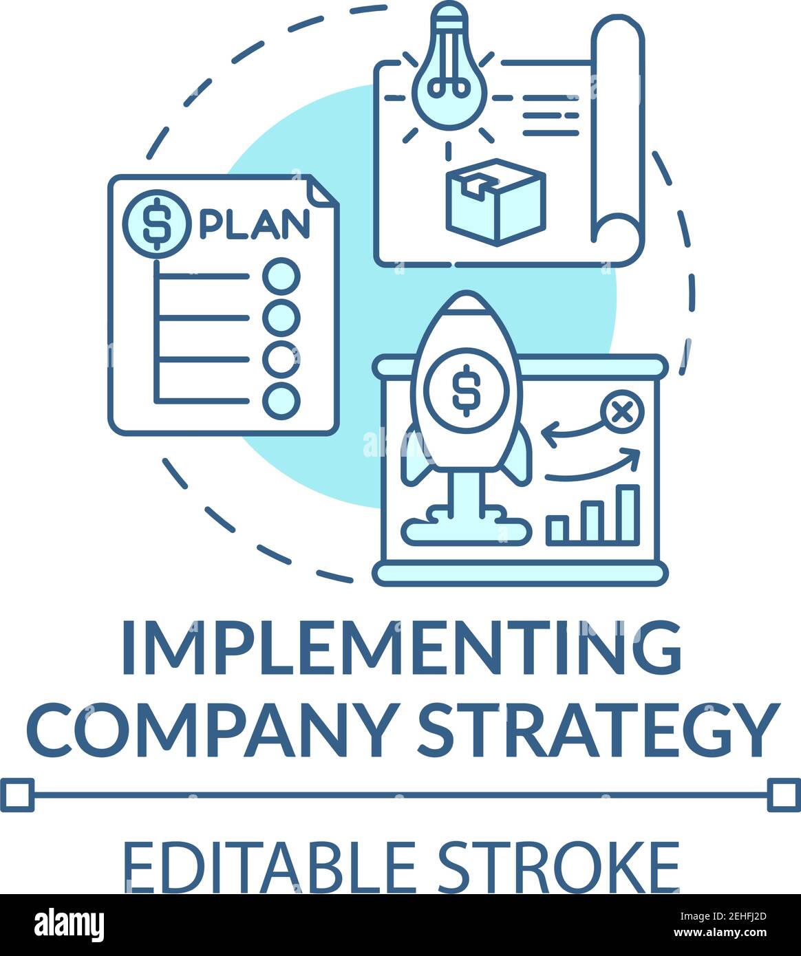 Implementing company strategy concept icon Stock Vector Image & Art - Alamy