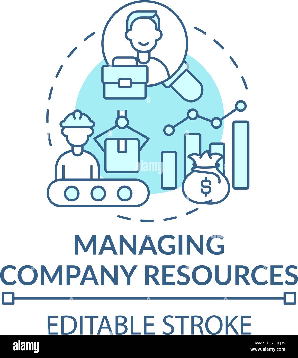 Managing company resources concept icon Stock Vector Image & Art - Alamy
