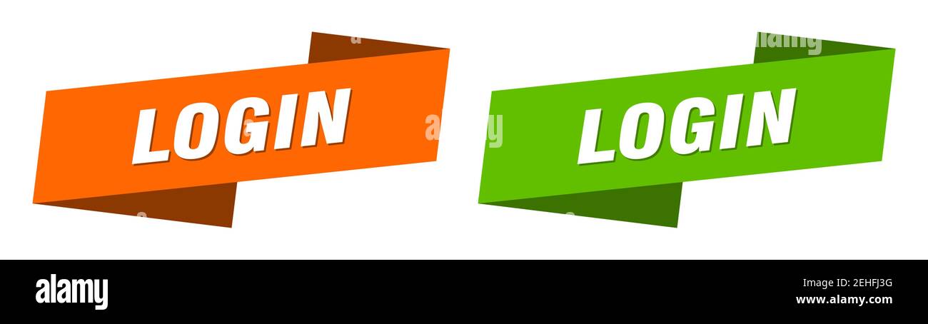 login ribbon label sign set. login banner Stock Vector Image & Art - Alamy