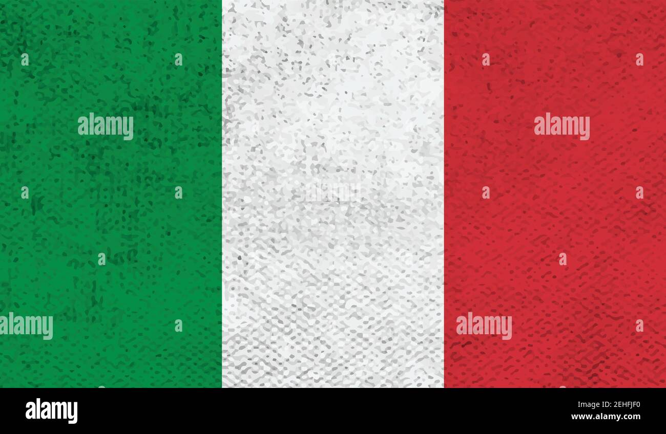Italy flag with waving grunge texture. Vector background Stock Vector ...