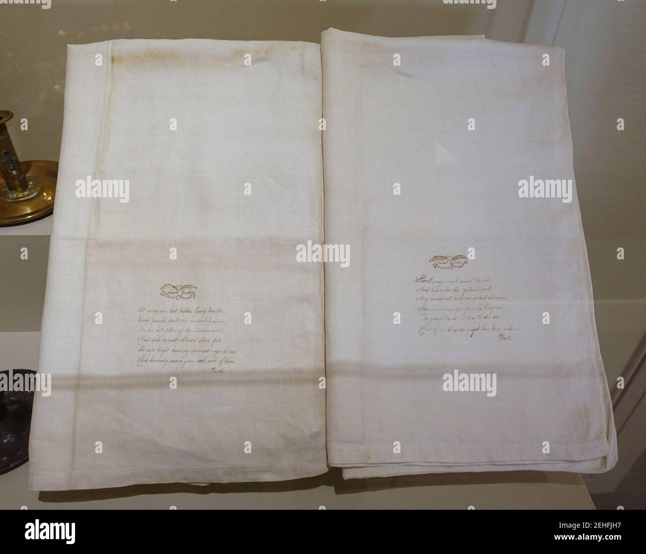 Pair of pillow cases with loving poems, made by Eliza Gordon for Sarah ...