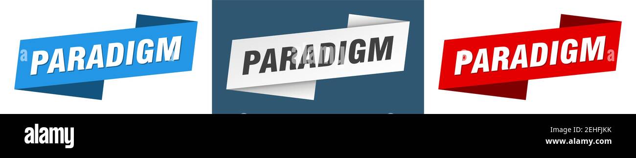 paradigm ribbon label sign set. paradigm banner Stock Vector Image ...