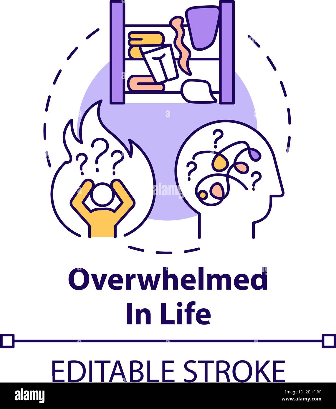 Overwhelmed in life concept icon Stock Vector Image & Art - Alamy