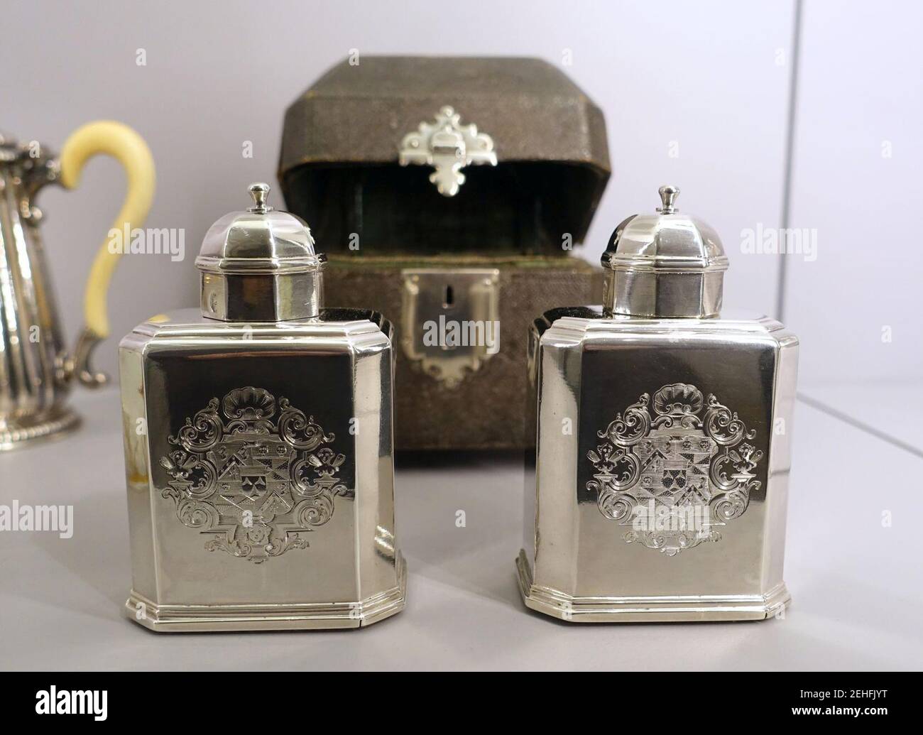Pair of Tea Caddies and Box, Thomas Ash, British, caddies 1714-1715 ...