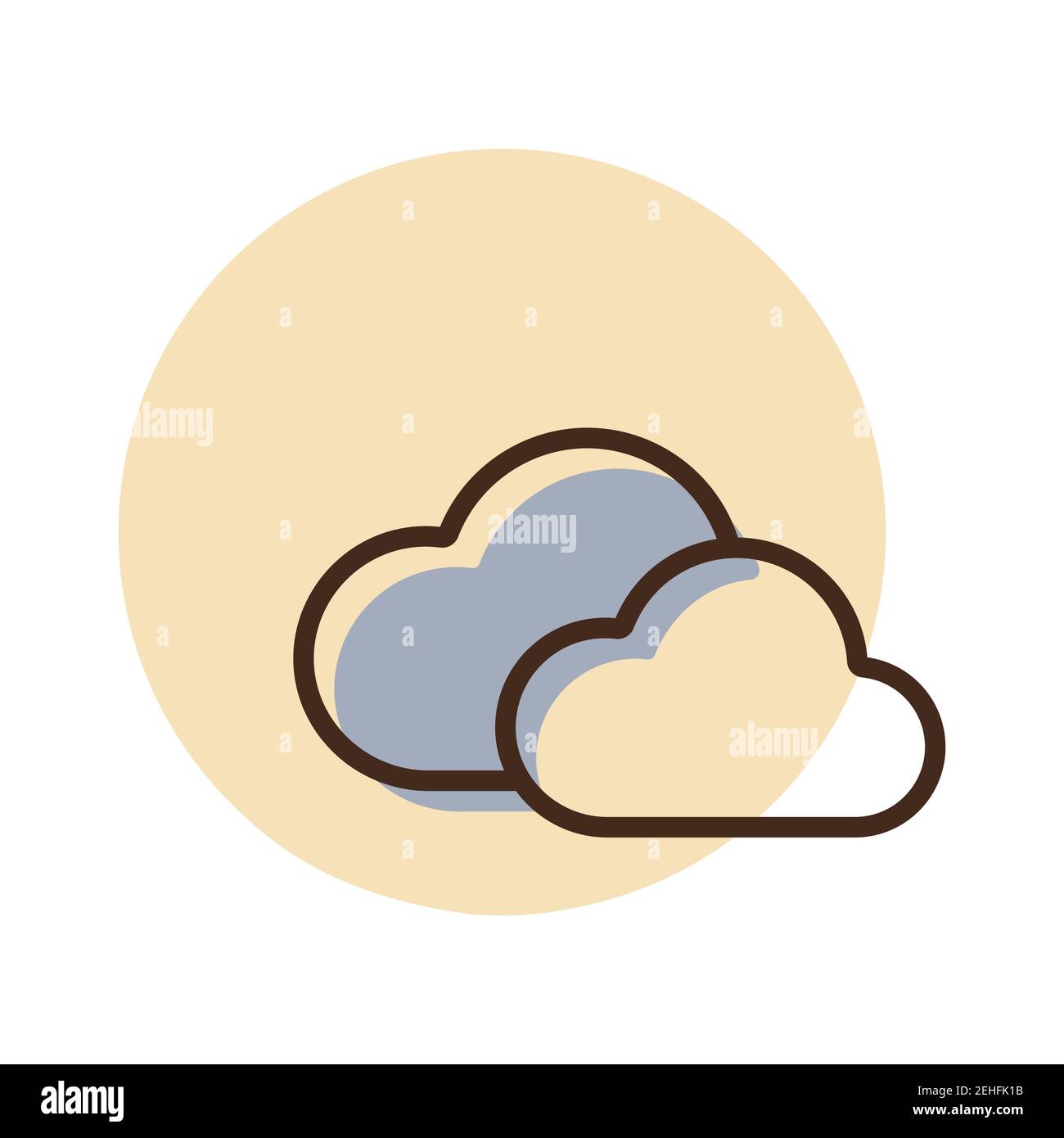 Two clouds vector icon. Meteorology sign. Graph symbol for travel ...