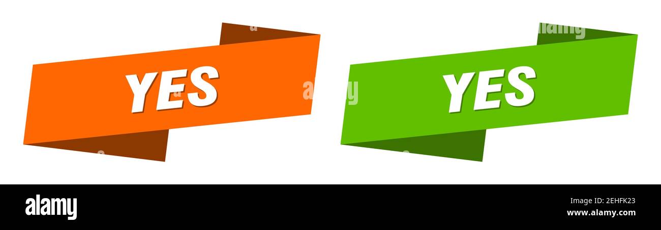 yes ribbon label sign set. yes banner Stock Vector Image & Art - Alamy