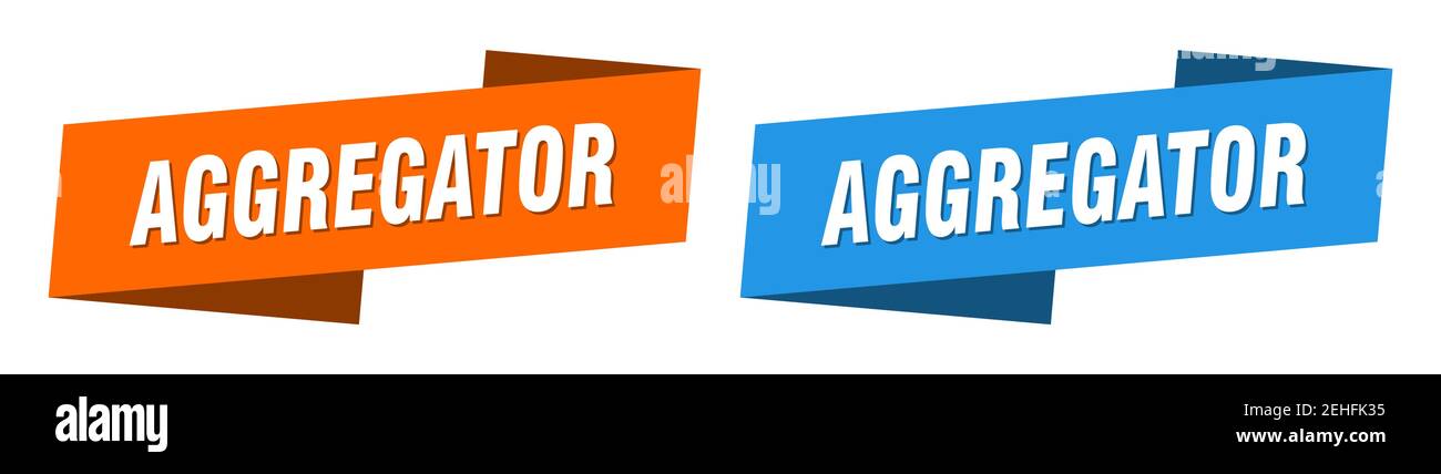 aggregator ribbon label sign set. aggregator banner Stock Vector Image ...