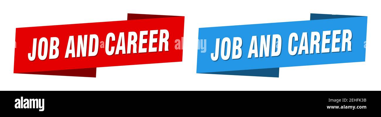 job and career ribbon label sign set. job and career banner Stock ...