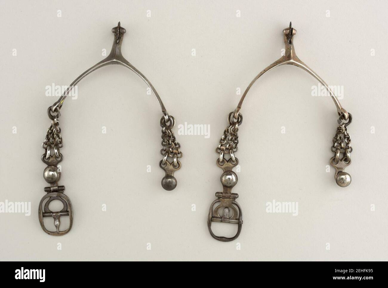 Pair of women's silver spurs Spurs, 1852 Stock Photo - Alamy