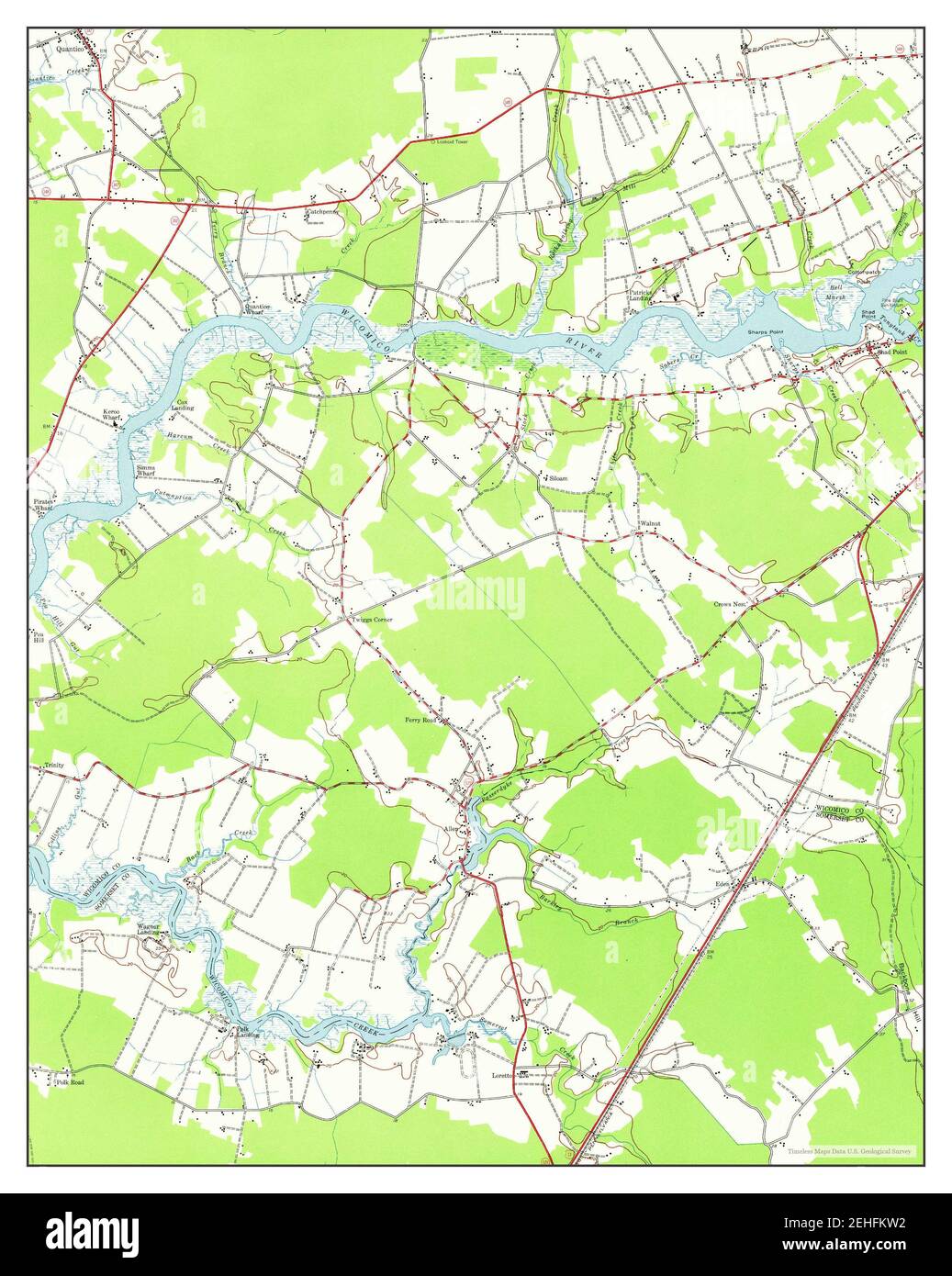 Eden, Maryland, map 1942, 1:24000, United States of America by Timeless ...