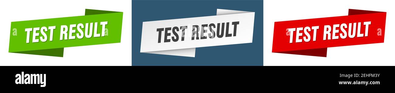 test result ribbon label sign set. test result banner Stock Vector ...