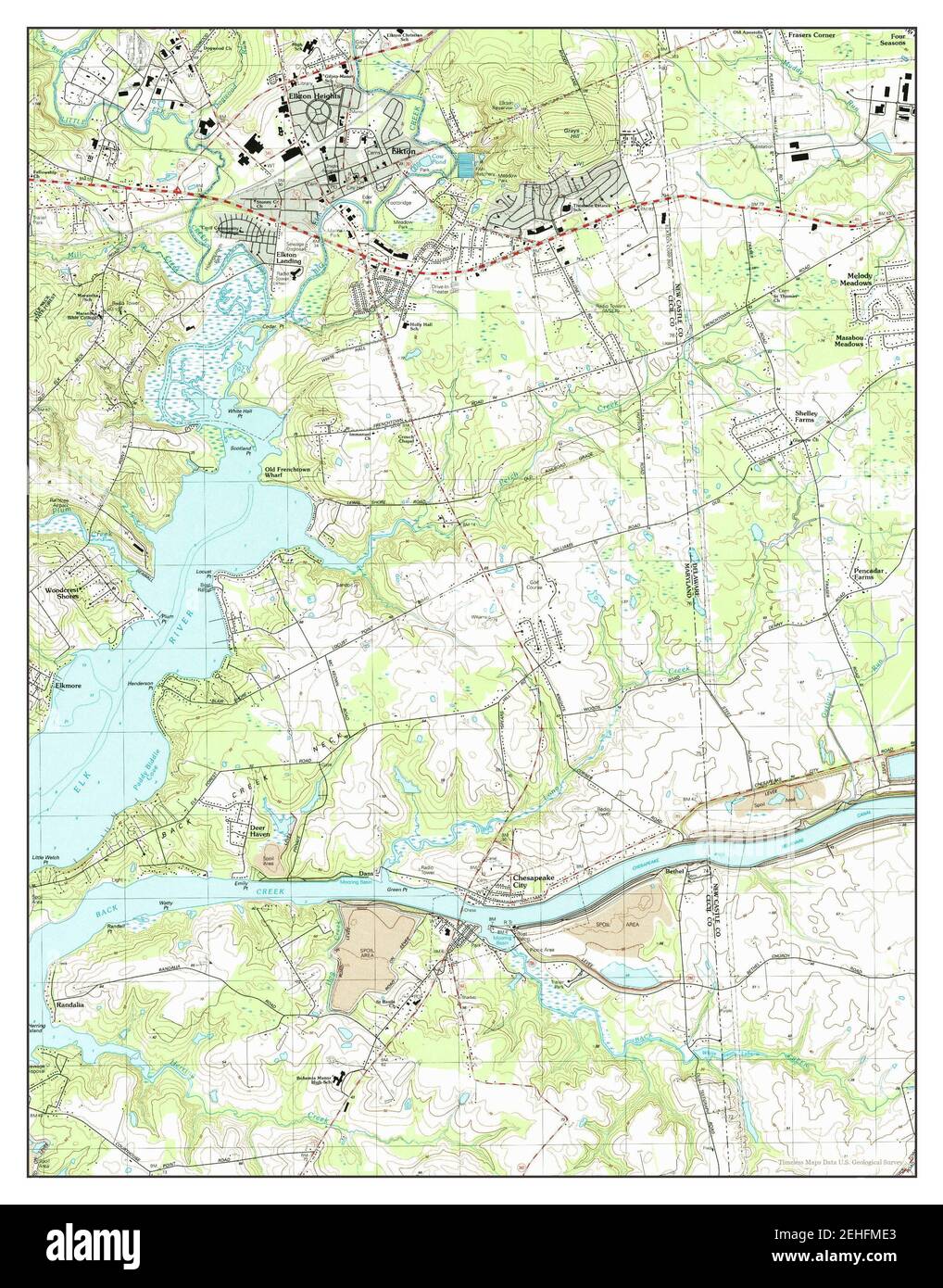 Elkton, Maryland, map 1992, 1:24000, United States of America by ...