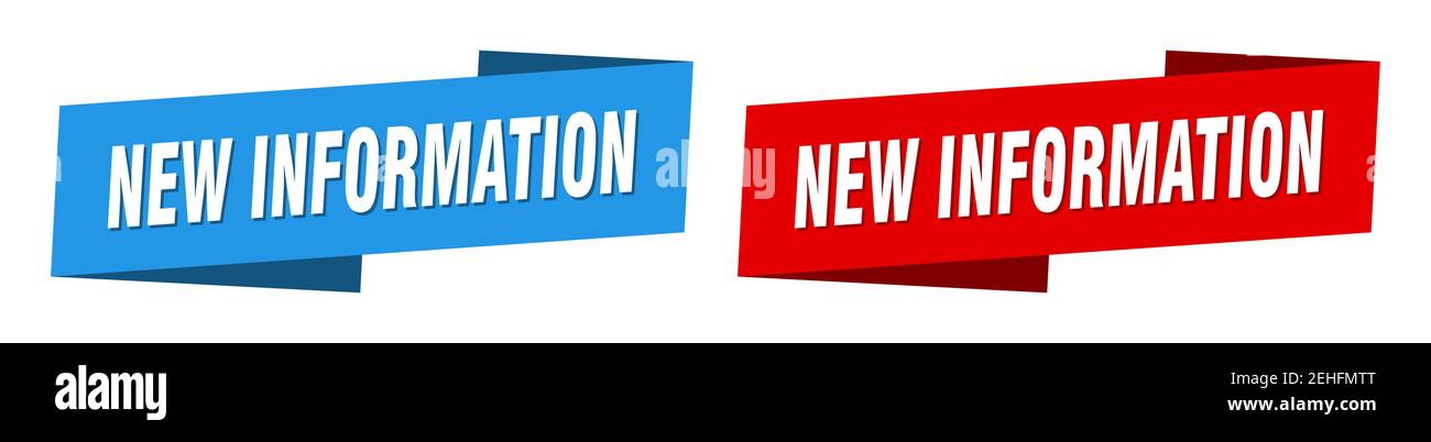 new information ribbon label sign set. new information banner Stock ...