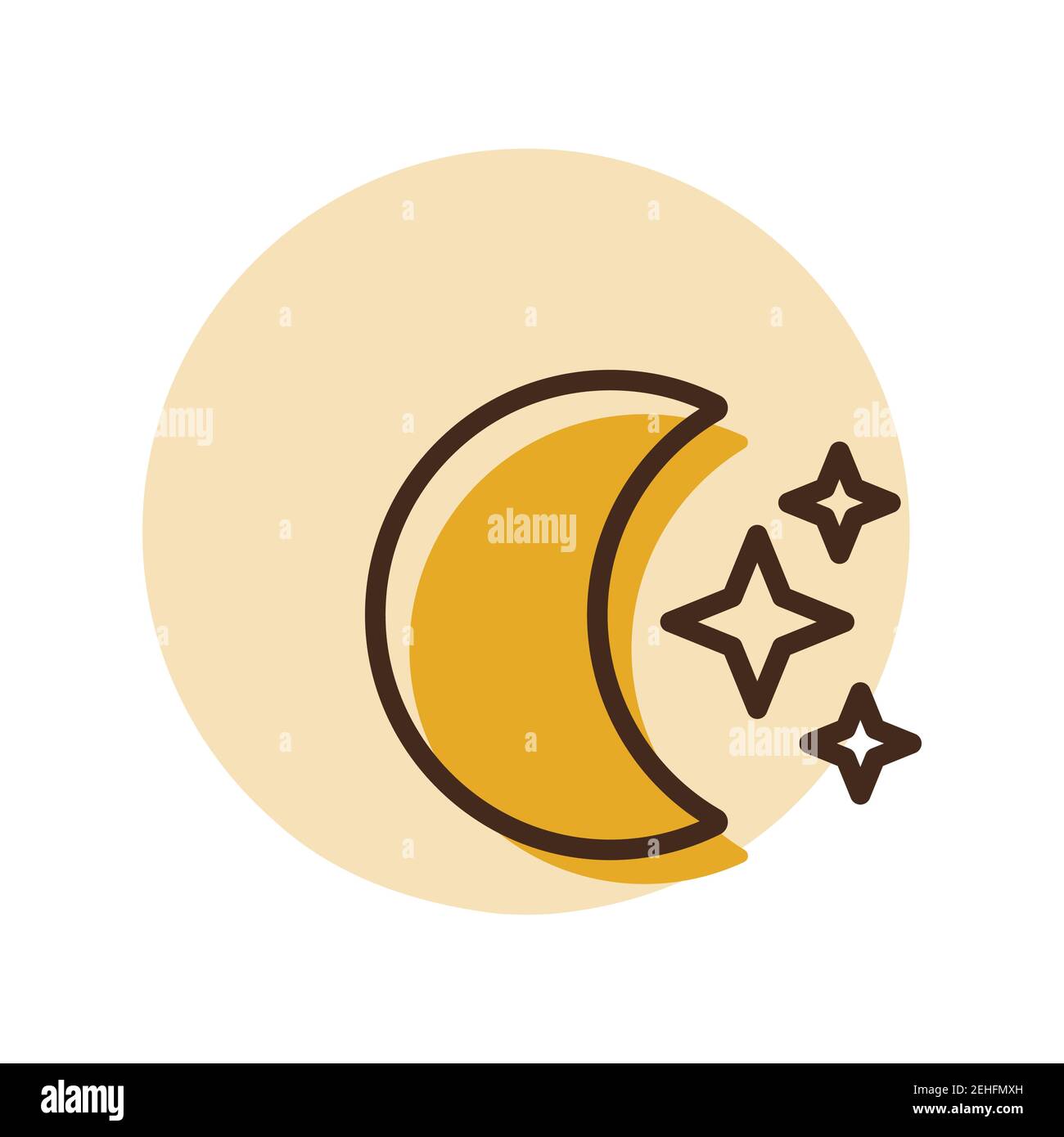 Moon and star vector icon. Meteorology sign. Graph symbol for travel ...