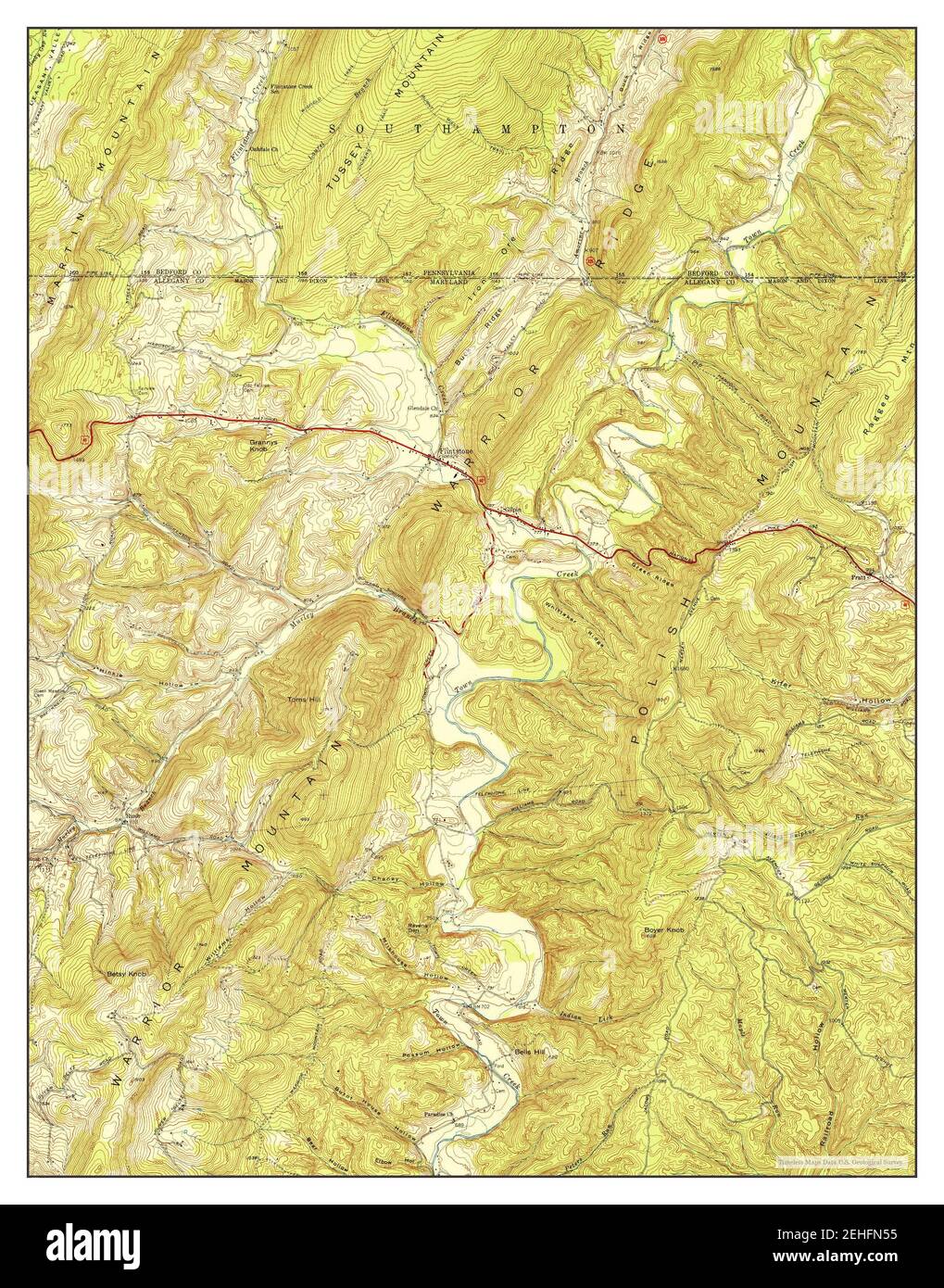 Flintstone, Maryland, map 1951, 1:24000, United States of America by ...