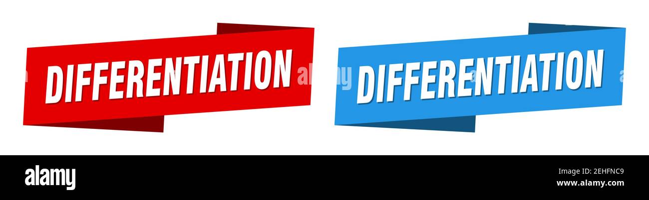 differentiation ribbon label sign set. differentiation banner Stock ...