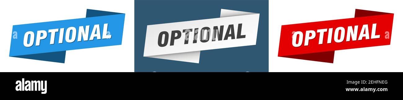 optional ribbon label sign set. optional banner Stock Vector Image ...