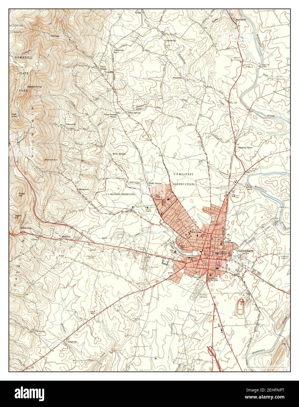Frederick, Maryland, map 1953, 1:24000, United States of America by ...