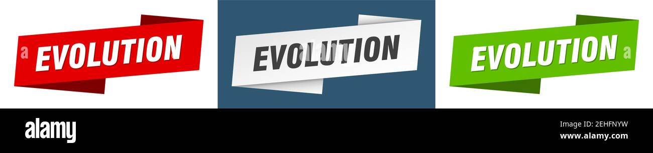 evolution ribbon label sign set. evolution banner Stock Vector Image ...