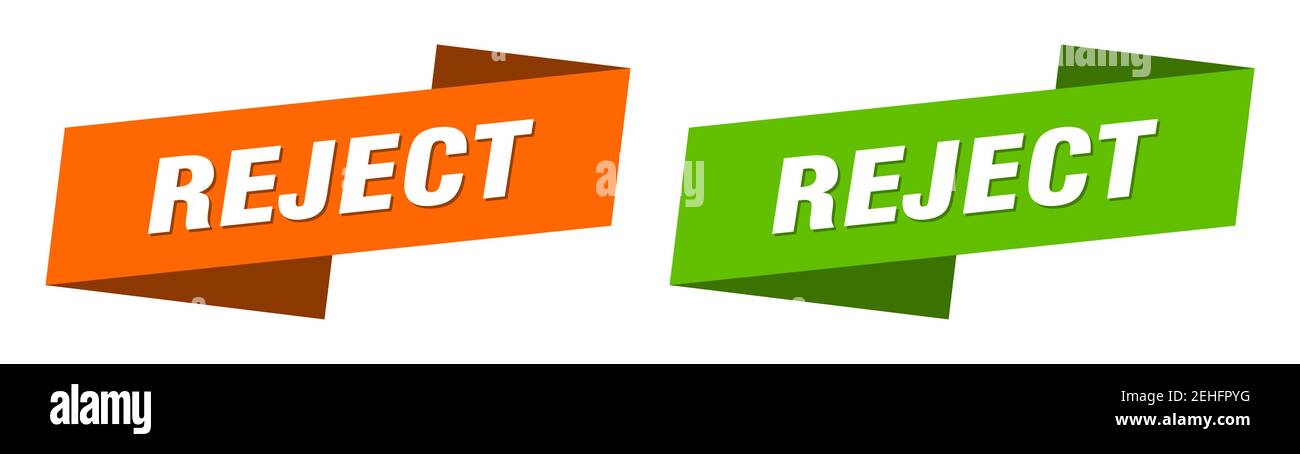 reject ribbon label sign set. reject banner Stock Vector Image & Art ...