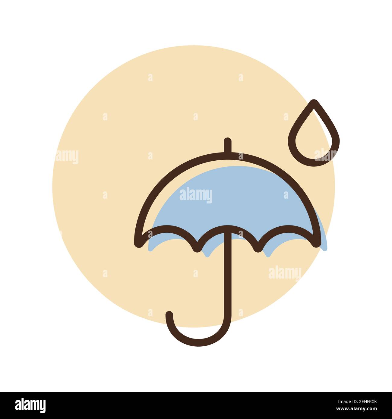 Umbrella and rain drops vector icon. Meteorology sign. Graph symbol for ...