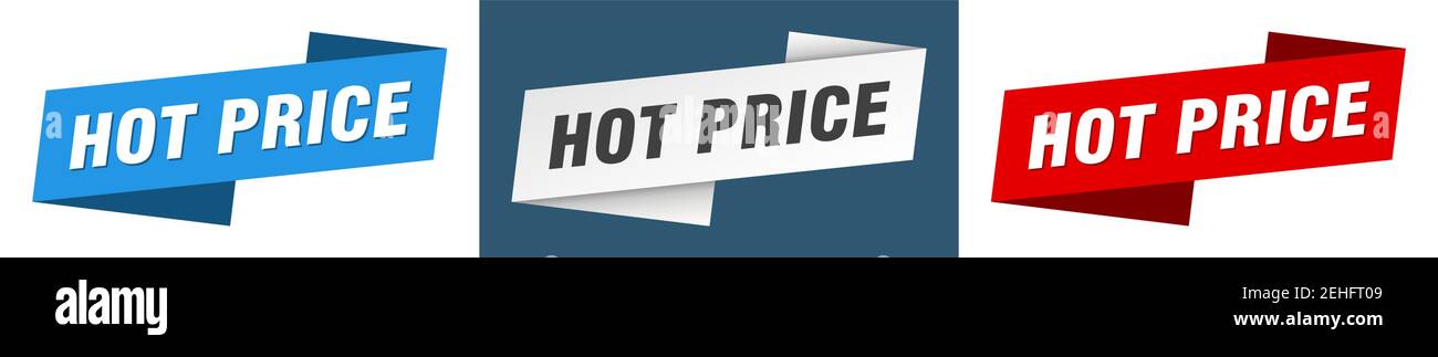 hot price ribbon label sign set. hot price banner Stock Vector Image ...