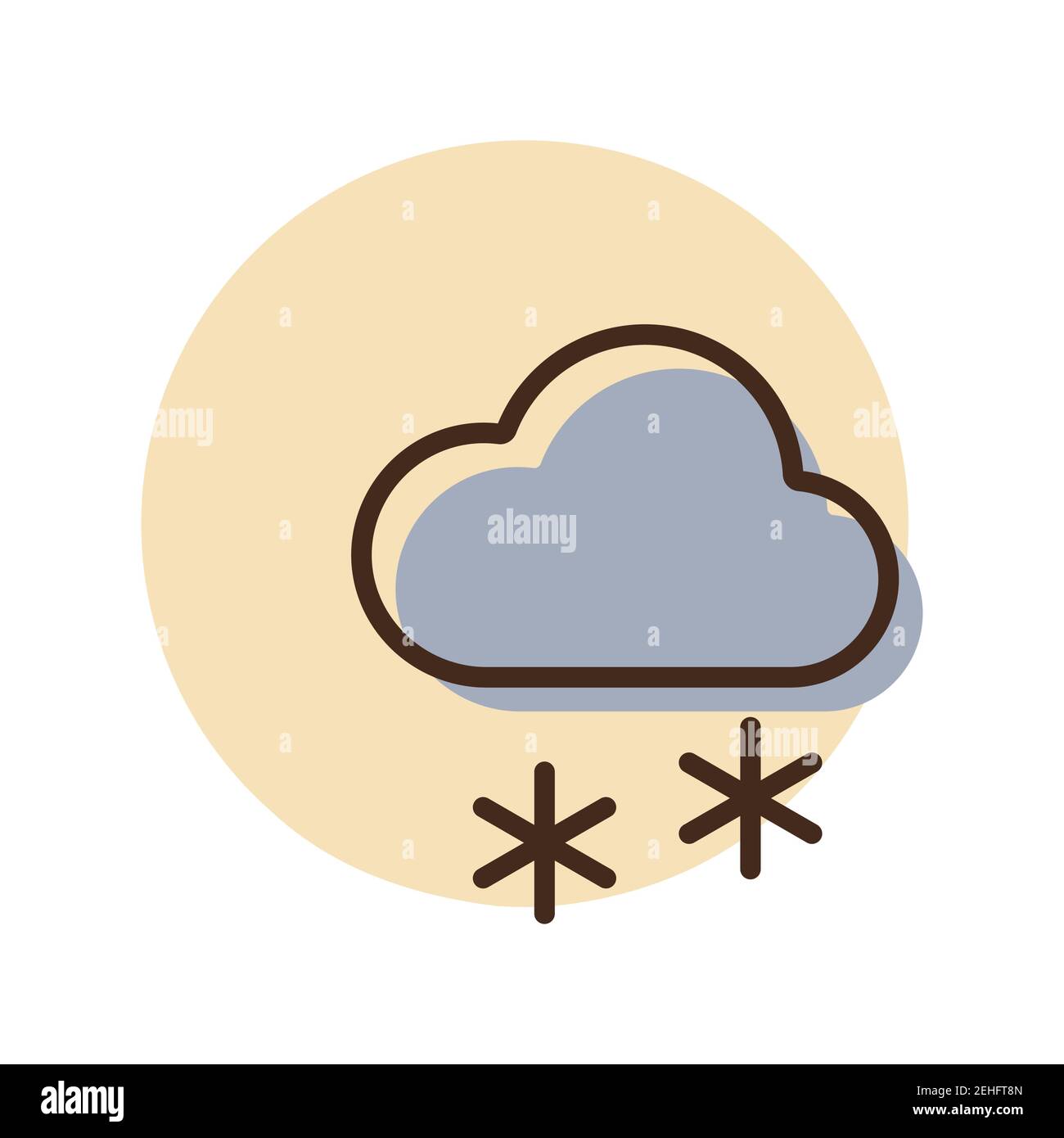 Cloud with snow vector icon. Meteorology sign. Graph symbol for travel ...