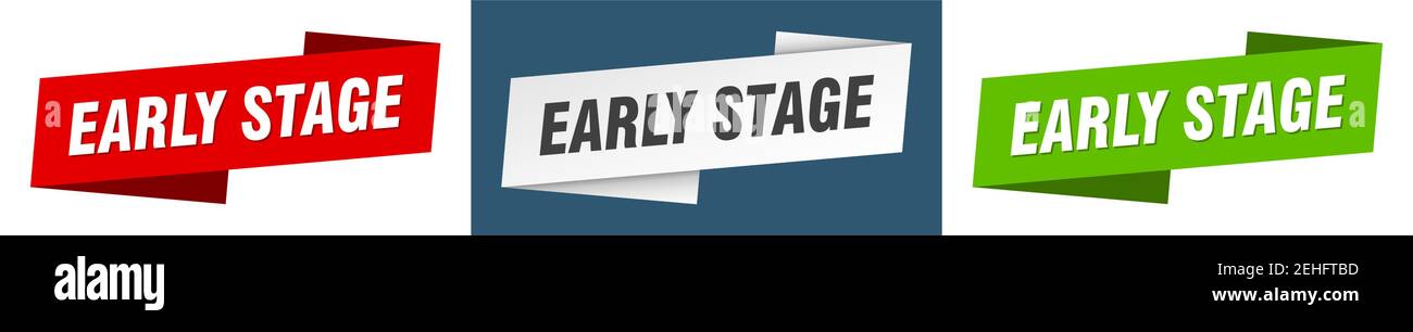 early stage ribbon label sign set. early stage banner Stock Vector ...