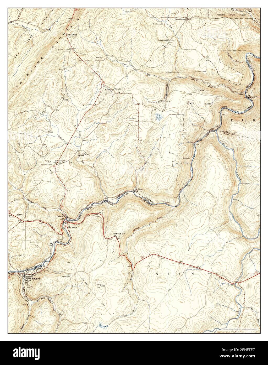 Gorman, Maryland, map 1950, 1:24000, United States of America by ...