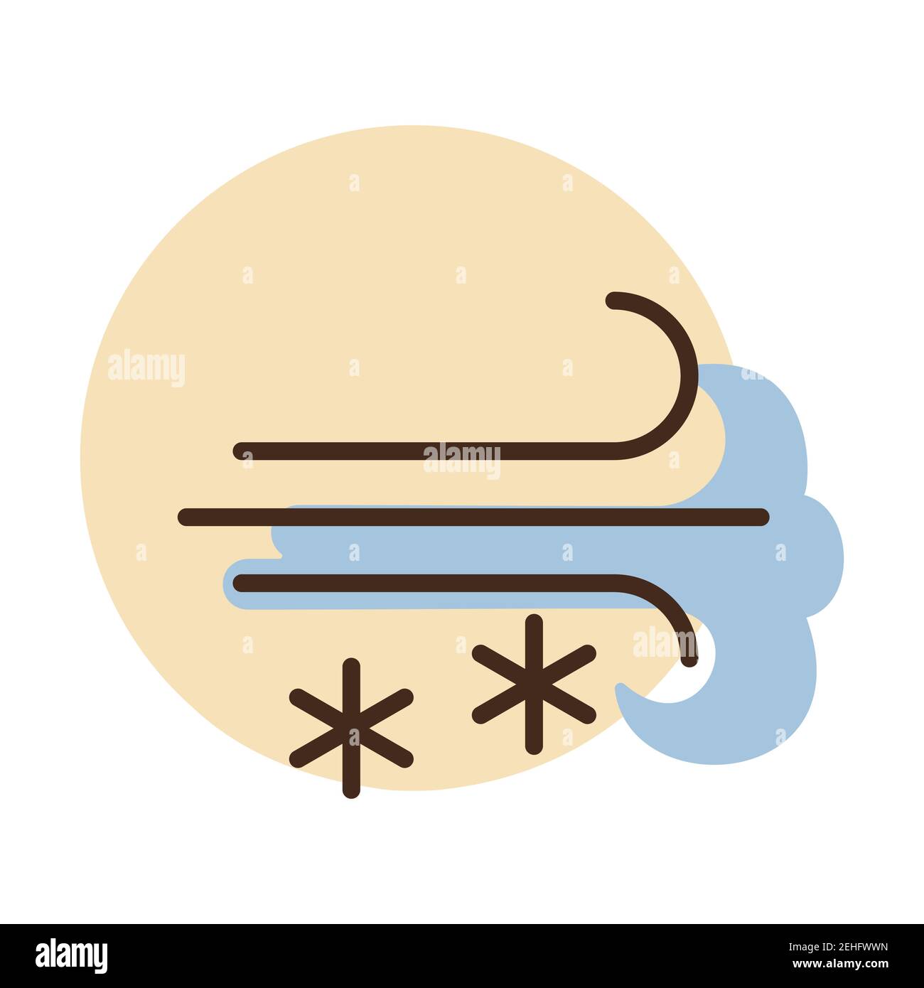 Wind snow snowstorm vector icon. Meteorology sign. Graph symbol for ...