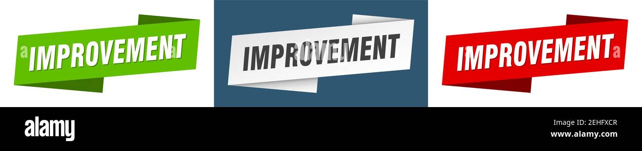 Improvement ribbon label sign hi-res stock photography and images - Alamy