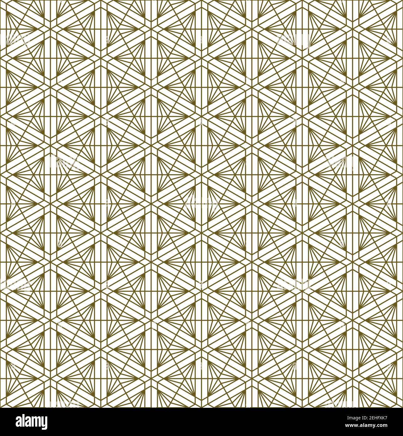 Japanese seamless Kumiko pattern in golden with thin lines Stock Vector ...