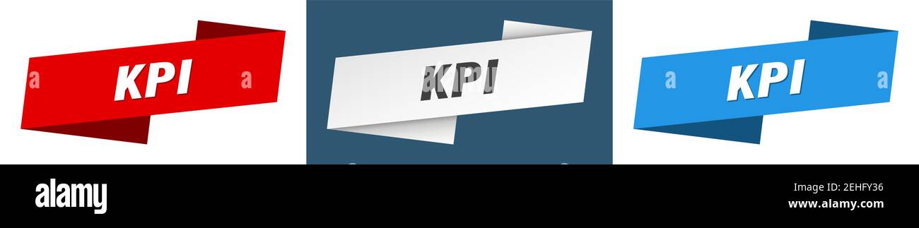 kpi ribbon label sign set. kpi banner Stock Vector Image & Art - Alamy