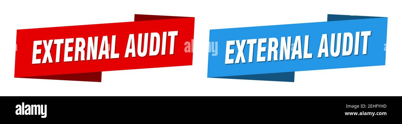 external audit ribbon label sign set. external audit banner Stock ...