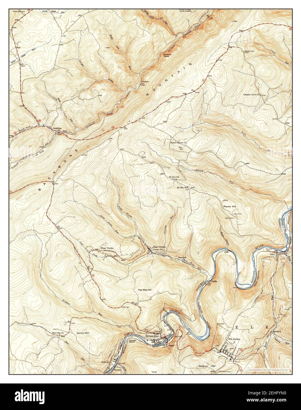 Kitzmiller, Maryland, map 1950, 1:24000, United States of America by ...