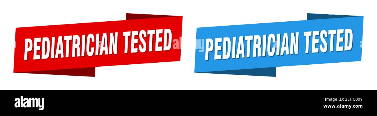 pediatrician tested ribbon label sign set. pediatrician tested banner ...