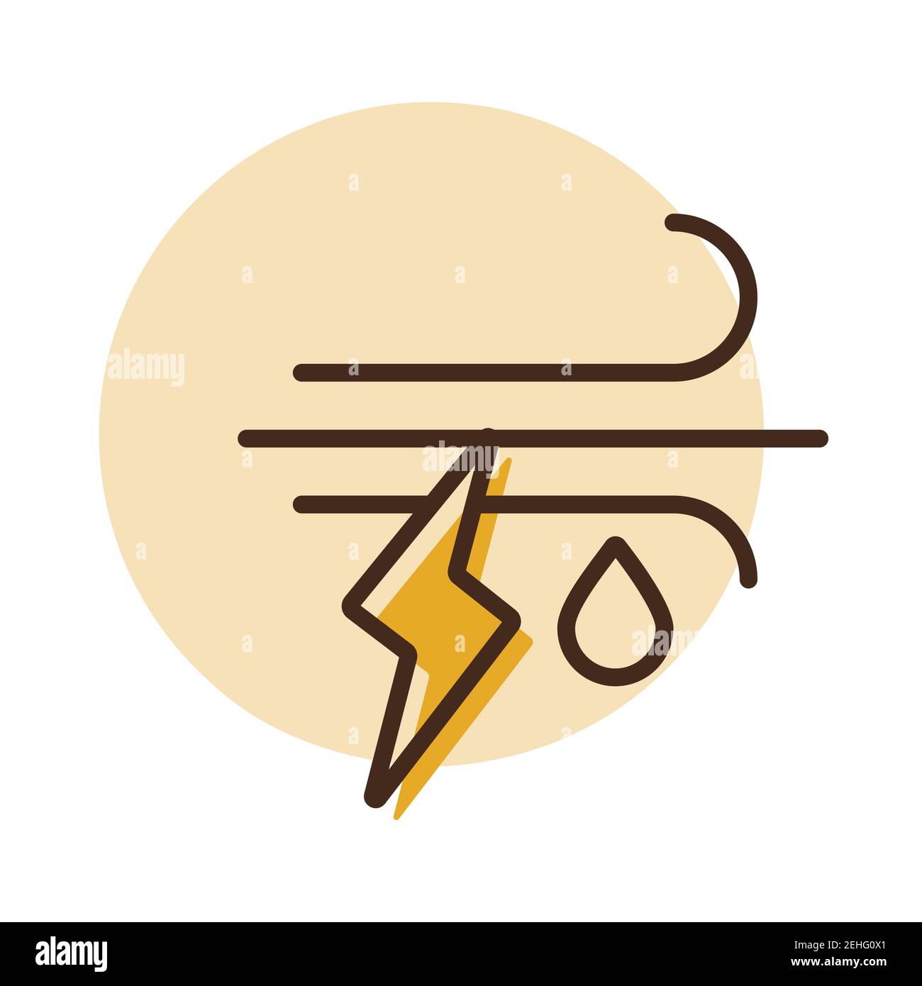 Wind rain lightning vector icon. Meteorology sign. Graph symbol for ...