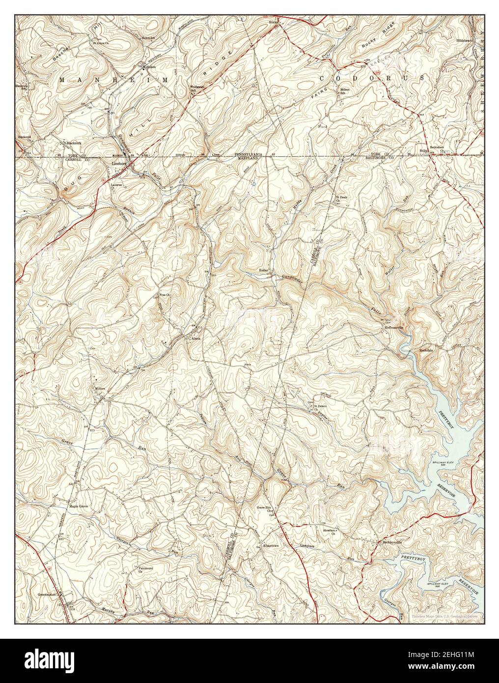 Lineboro, Maryland, map 1953, 1:24000, United States of America by ...