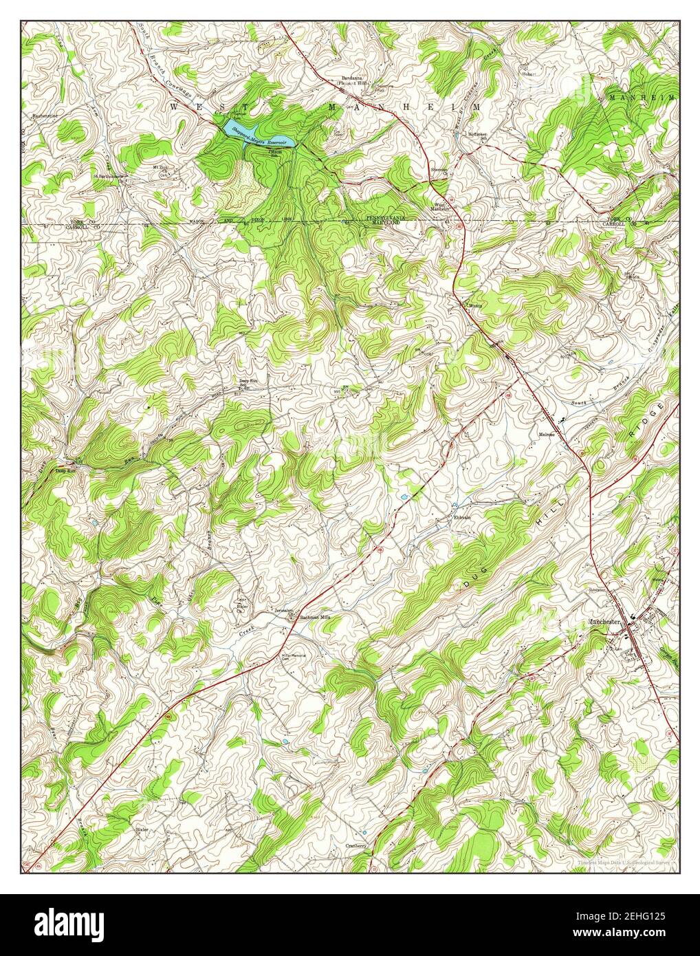 Manchester, Maryland, map 1953, 1:24000, United States of America by ...
